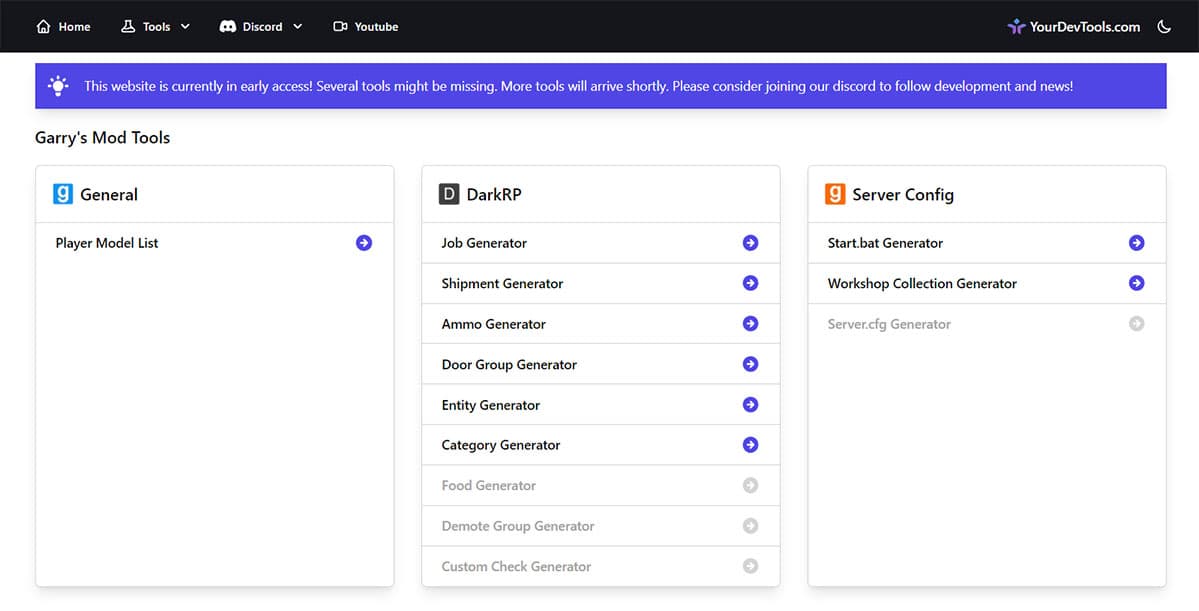 Your Dev Tools - Free Video Game and Web Developer Tools
